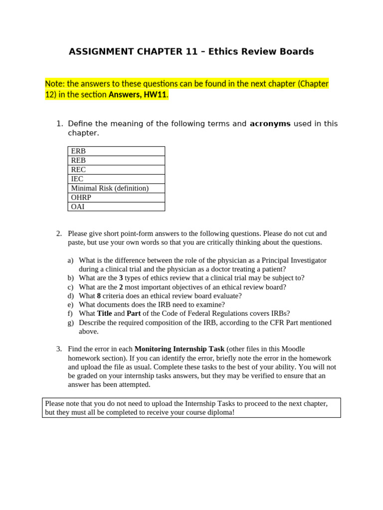 Ethics Review Boards Assignment | PDF