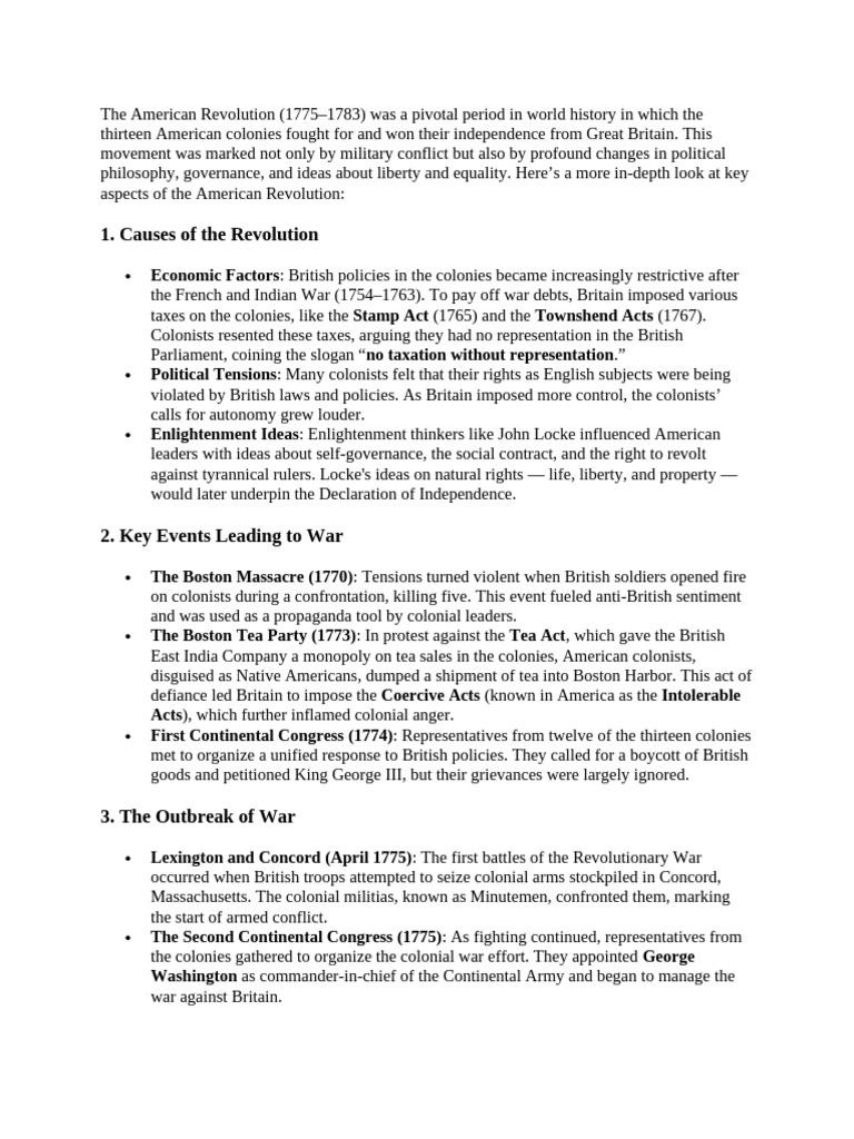 The American Revolution | PDF | American Revolution | Siege Of Yorktown