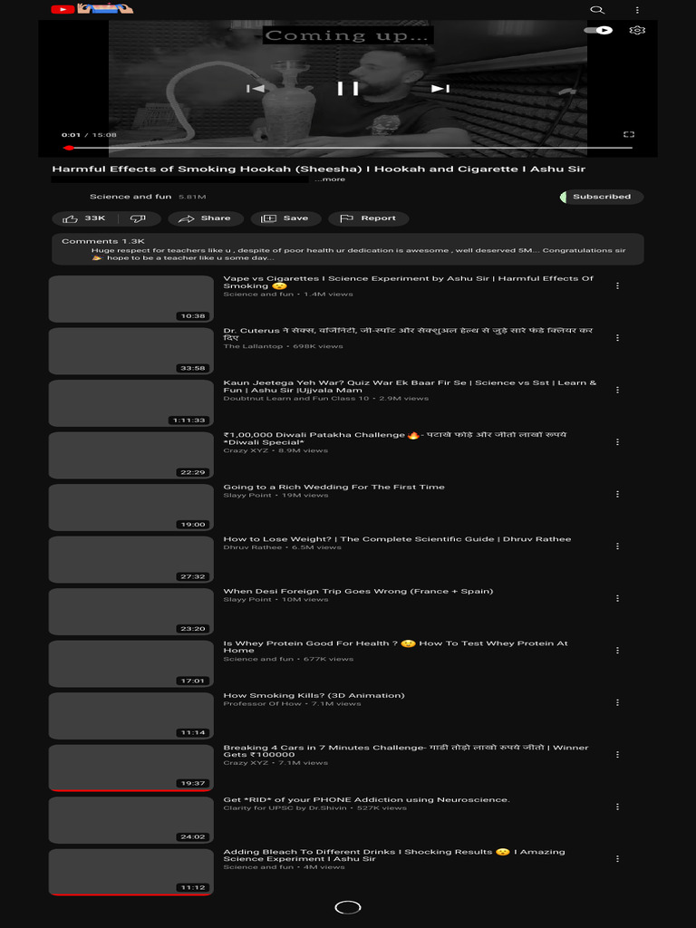 Harmful Effects of Smoking Hookah (Sheesha) I Hookah and Cigarette I ...