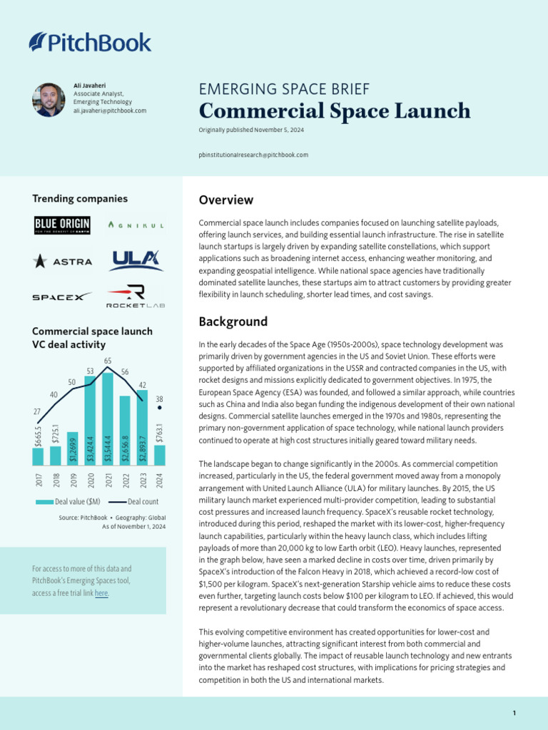 2024 Emerging Space Brief Commercial Space Launch | PDF | Space X ...