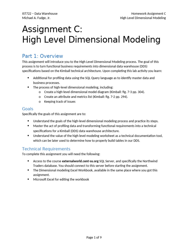 High-Level Dimensional Modeling Guide | PDF | Data Warehouse | Databases