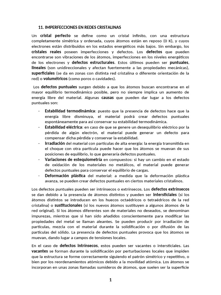 Teoría CM Segundo Parcial | PDF | Dislocación | Difusión