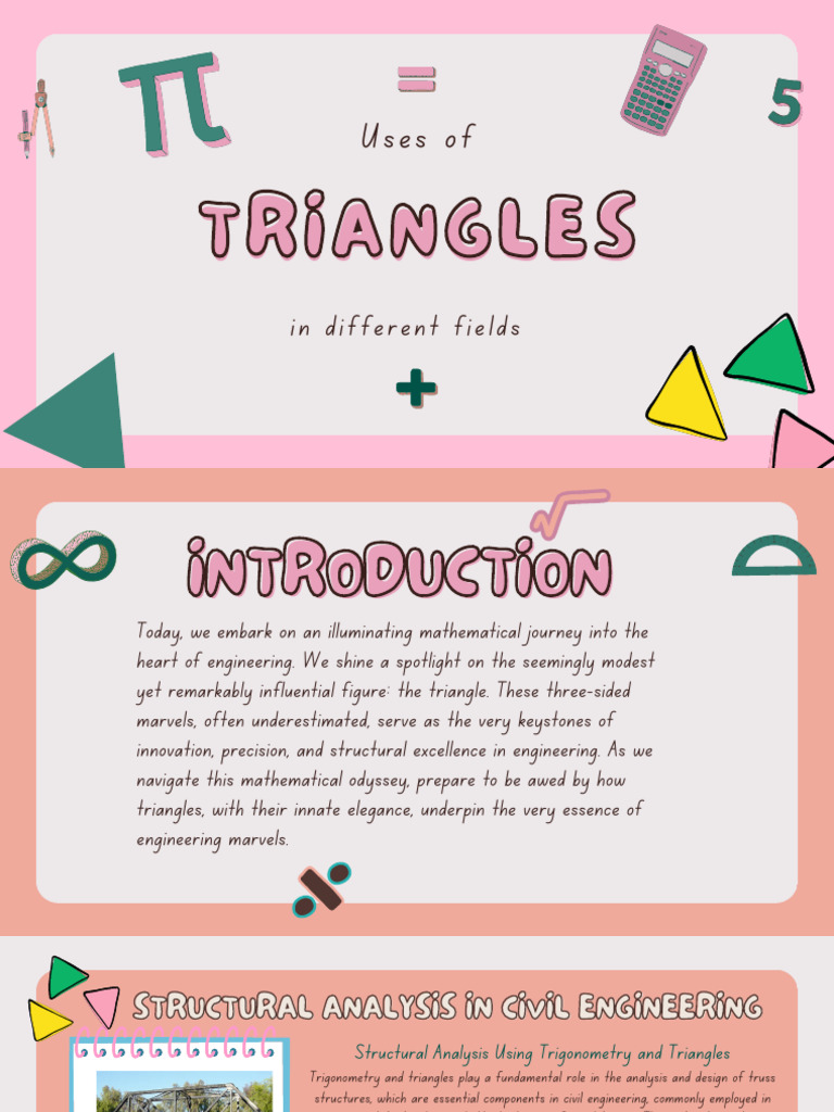 Pink Green Bright Aesthetic Playful Math Class Presentation C 2 | PDF | Triangle | Force
