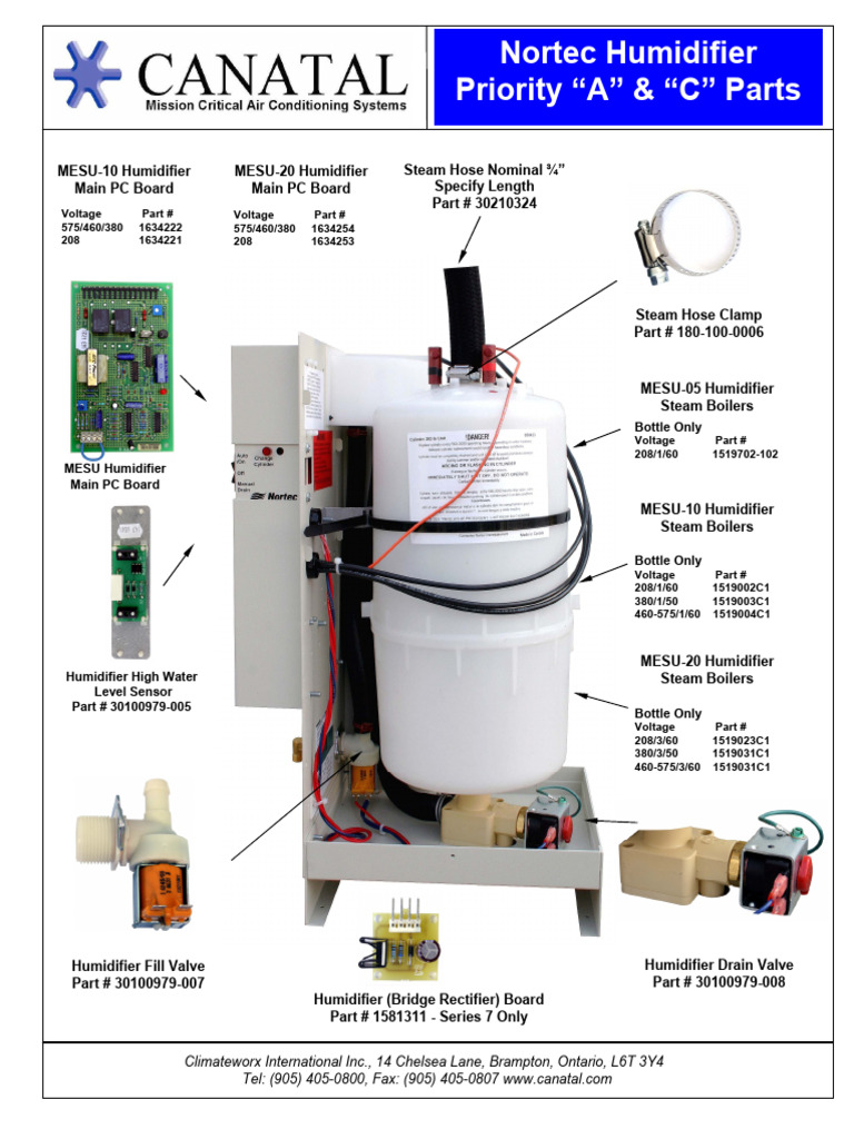Canatal Humidifier Parts List | PDF | Manufactured Goods | Electrical ...
