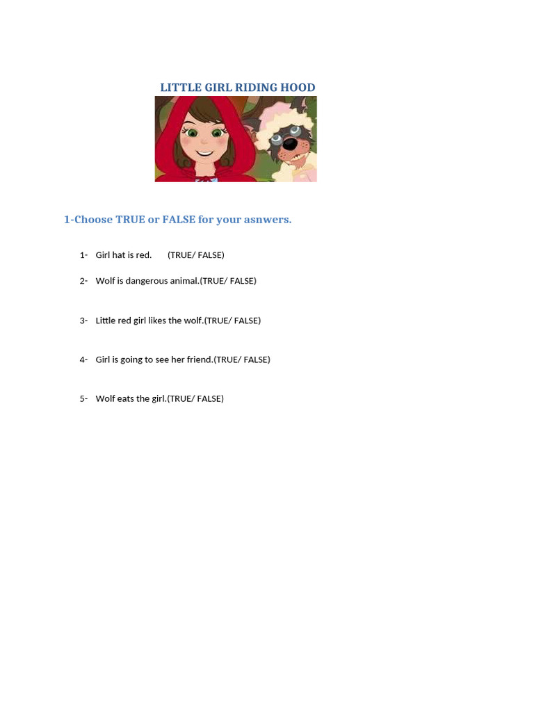 Pre-Story Act2 True-False | PDF