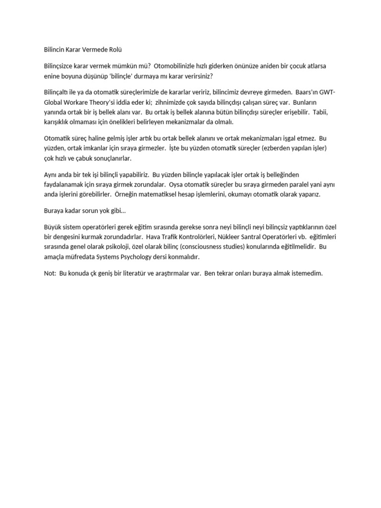 2010 Dec The Role of Consciousness in Decisionmaking | PDF