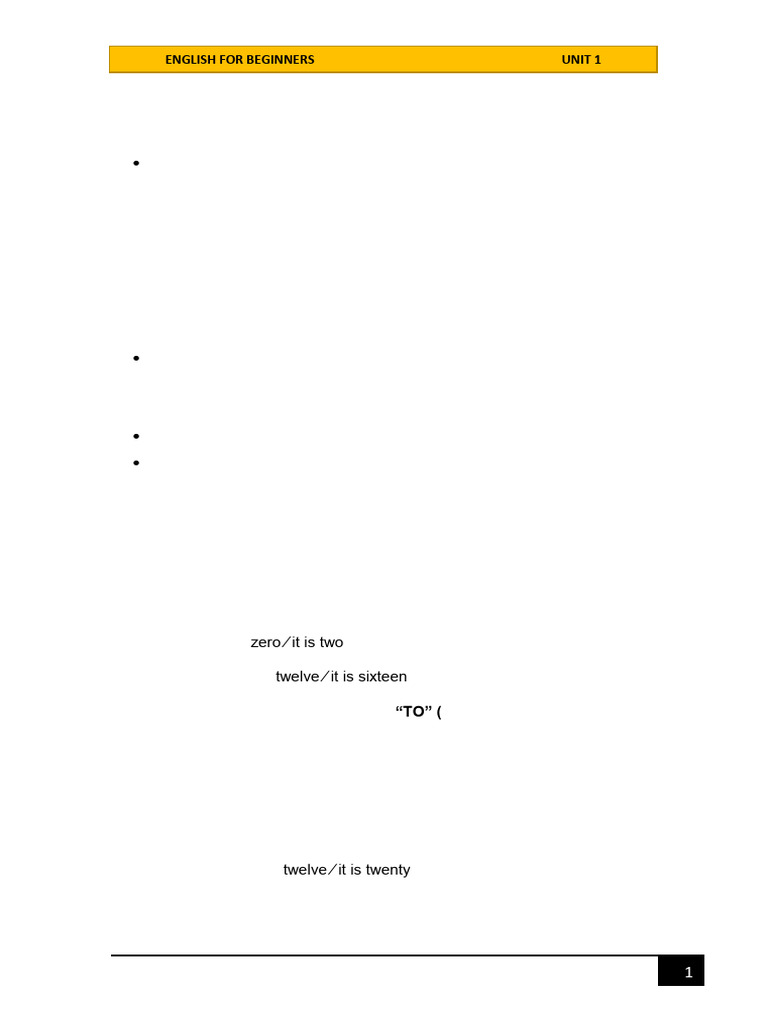 English Lesson (Beginners - 4 To 8 Nov, 2024) 2 | PDF