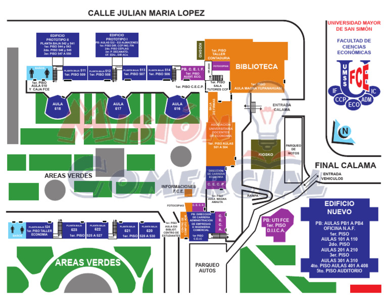 Mapa de Edificios FCE UMSS | PDF