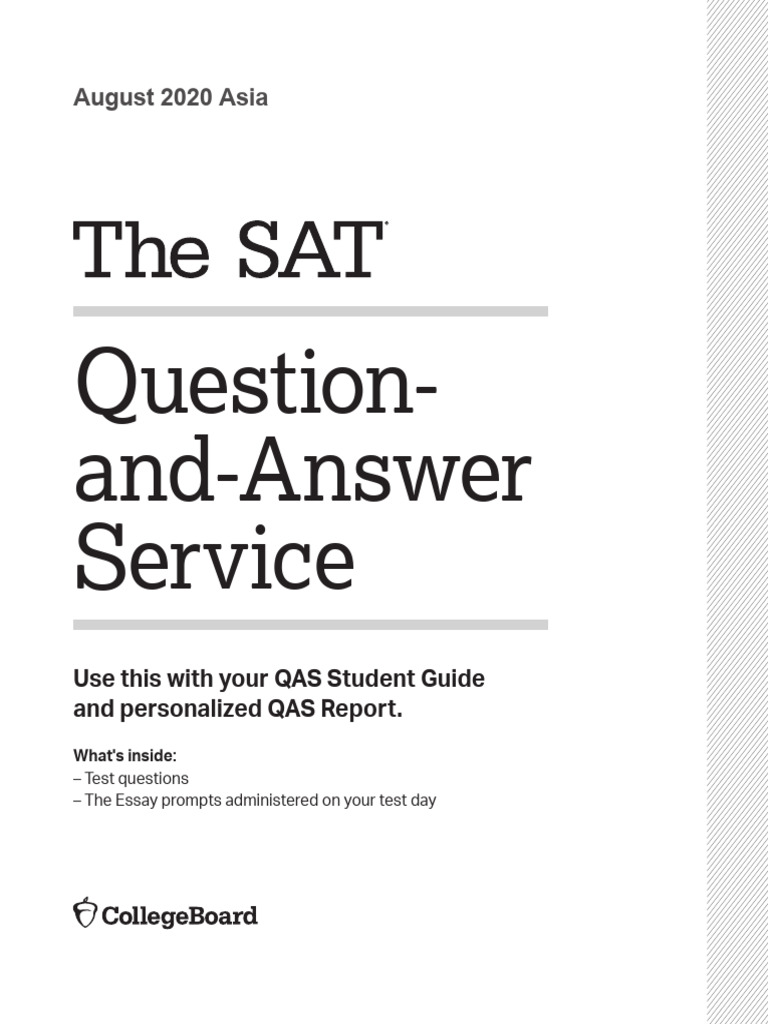 August 2020 SAT Answer Key | PDF