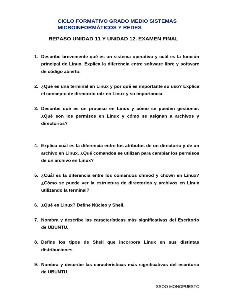 Repaso de Linux y Sistemas Operativos | PDF