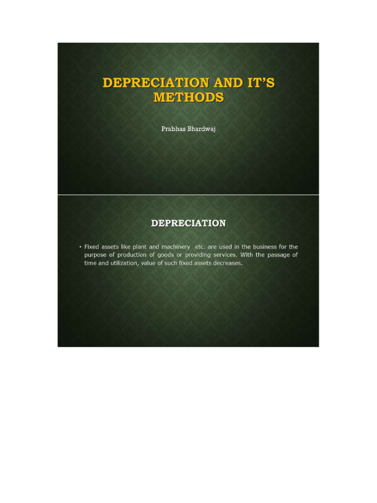 Lecture14 15 Depreciation New | PDF