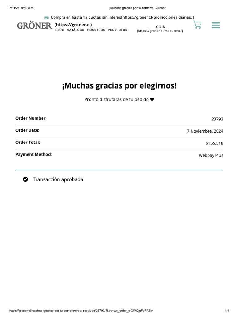 Boleta Grooner Cocina 1107 v1 | PDF