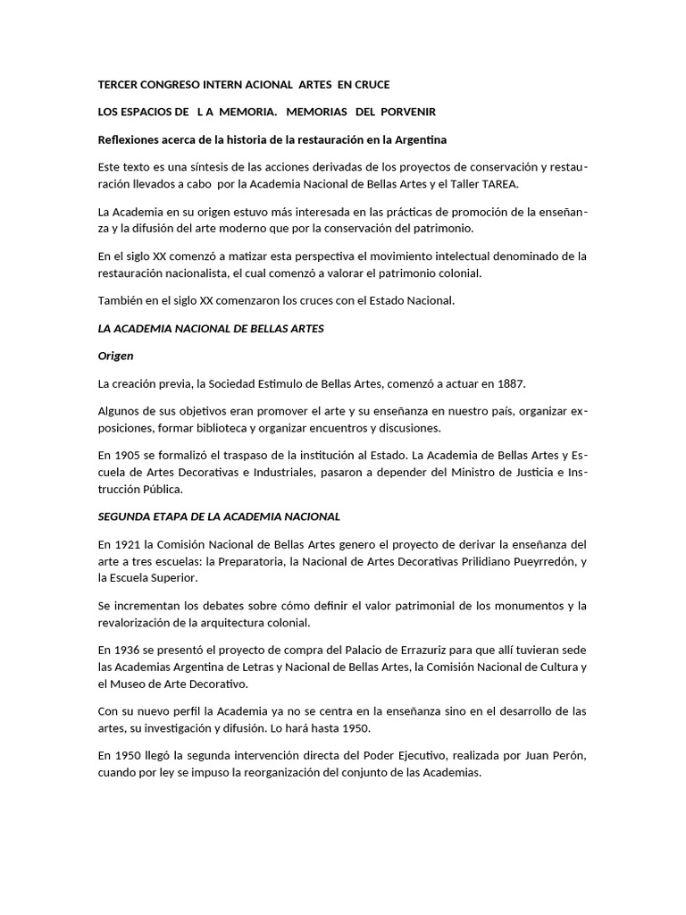 Pelera 2 Reflexiones Acerca de La Historia de La Restauración en La ...
