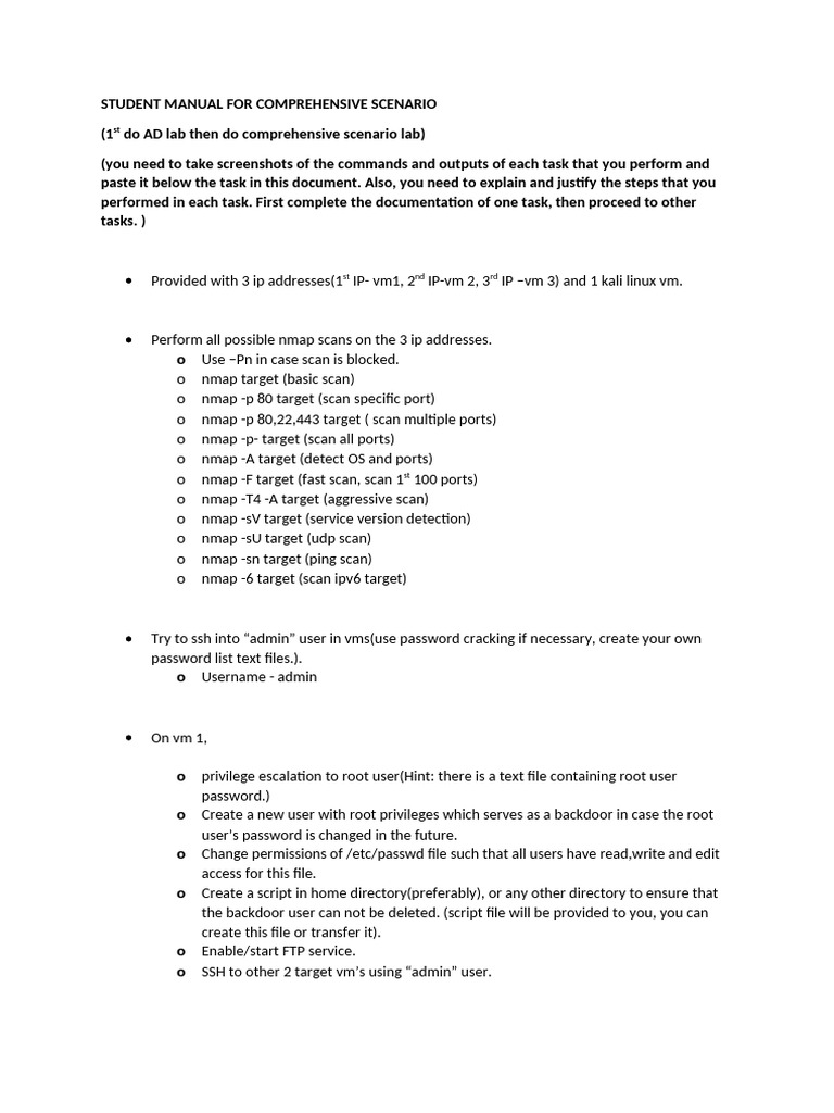 Student Manual For Comprehensive Scenario | PDF | Superuser | File ...