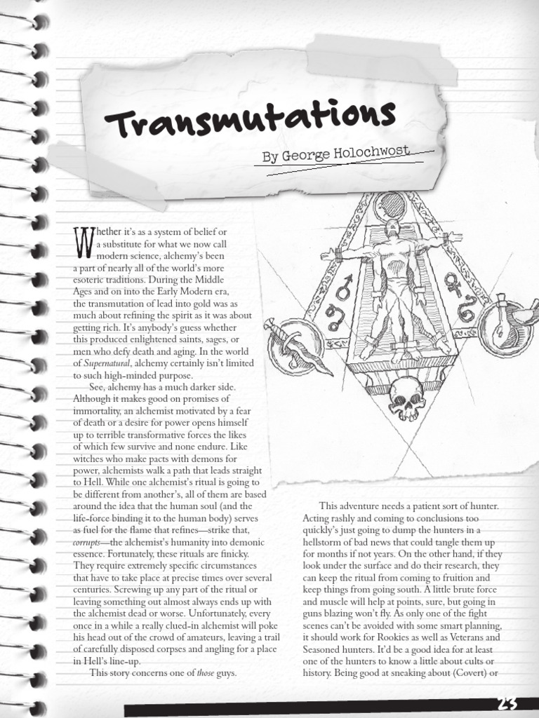 Transmutations Supernatural RPG | PDF | Alchemy