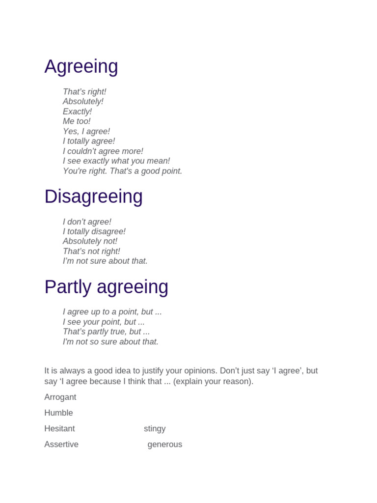 Agreeing | PDF | Self-Improvement | Lifestyle