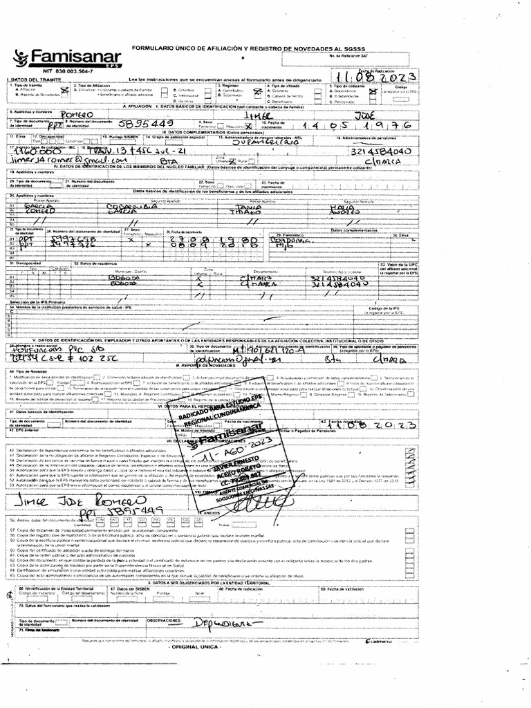 Radicado Famisanar Eps Limer Romero Ago-11-2023 | PDF