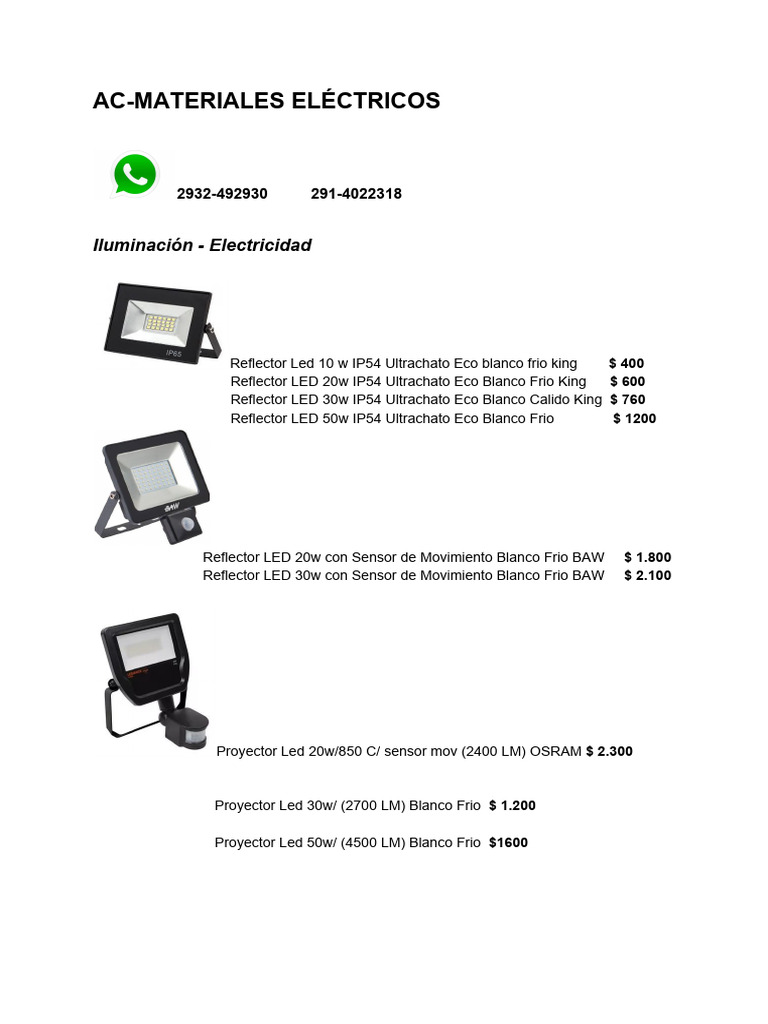 Ac-Materiales Eléctricos | PDF | Diodo emisor de luz | Edificio sustentable