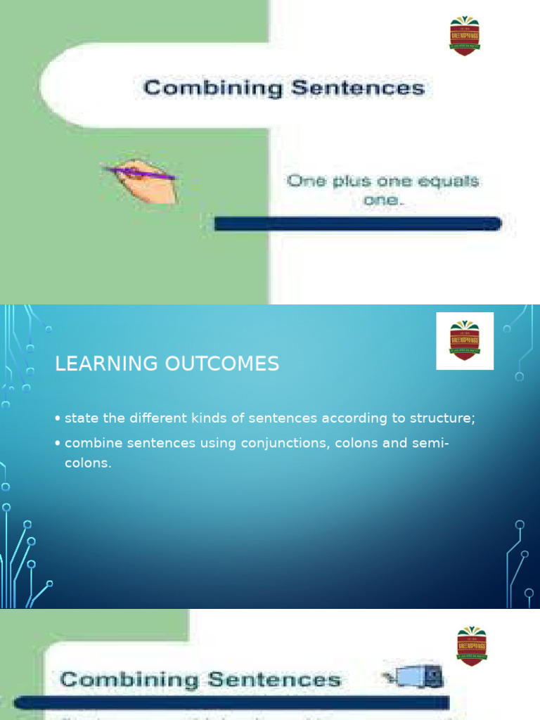 Combining Sentences | PDF Combining Sentences | PDF