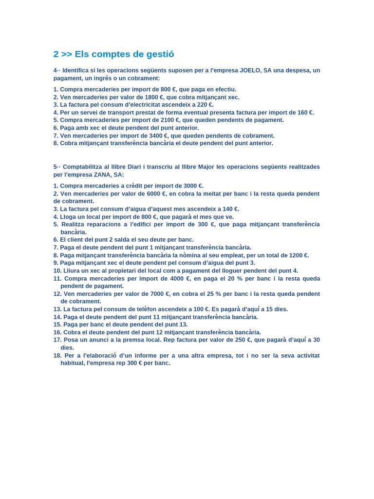 Exercicis Cicle Ingressos I Despeses | PDF