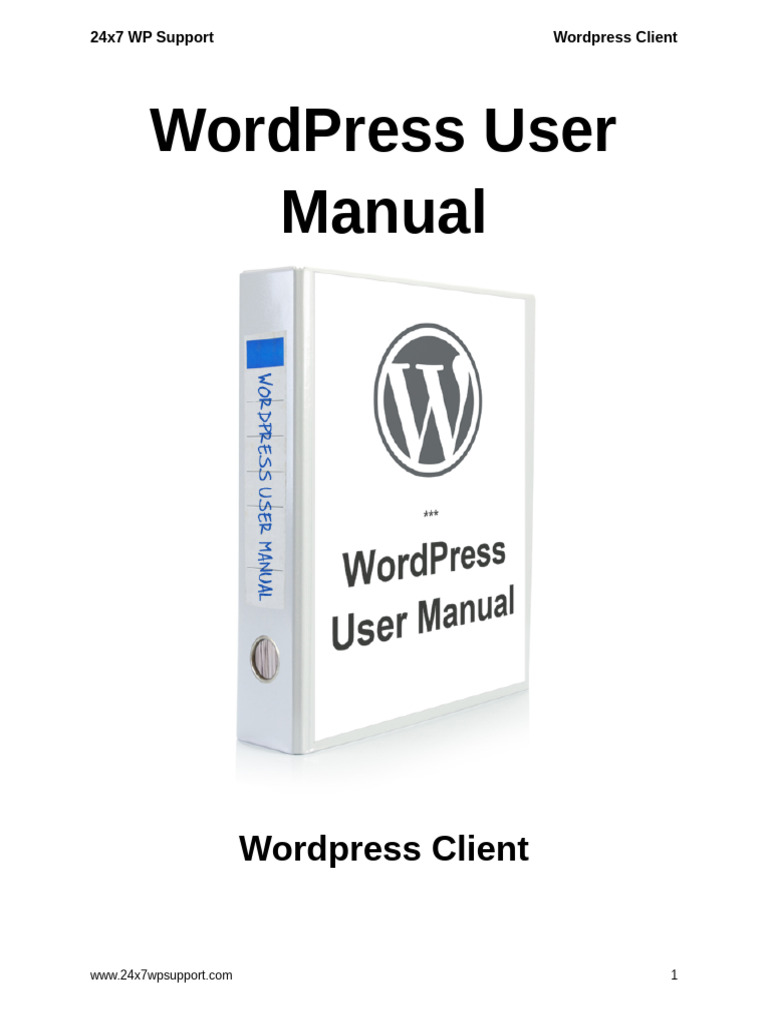 Wordpress User Guide Pdf Word Press Html