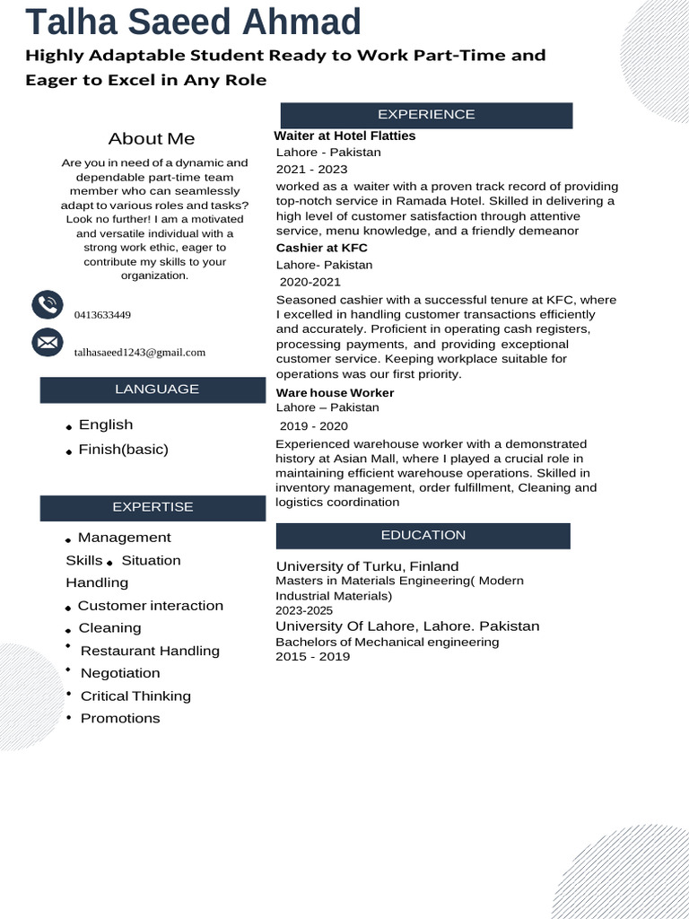 Talha Saeed CV | PDF | Business