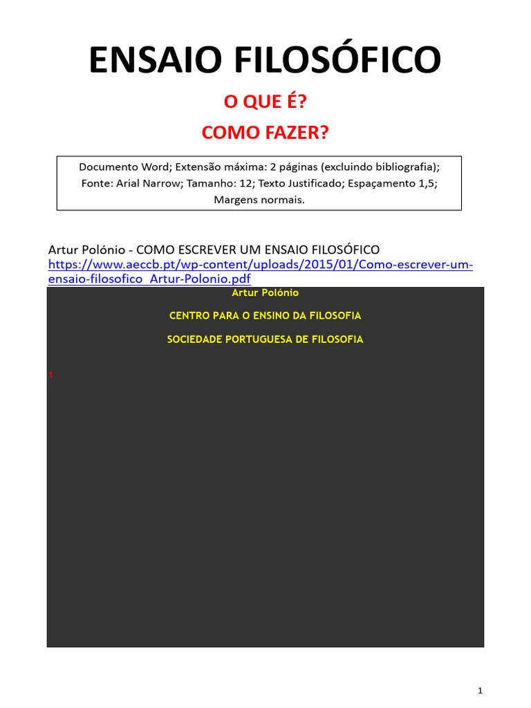 Ensaio Filosófico | PDF | Argumento | Lógica