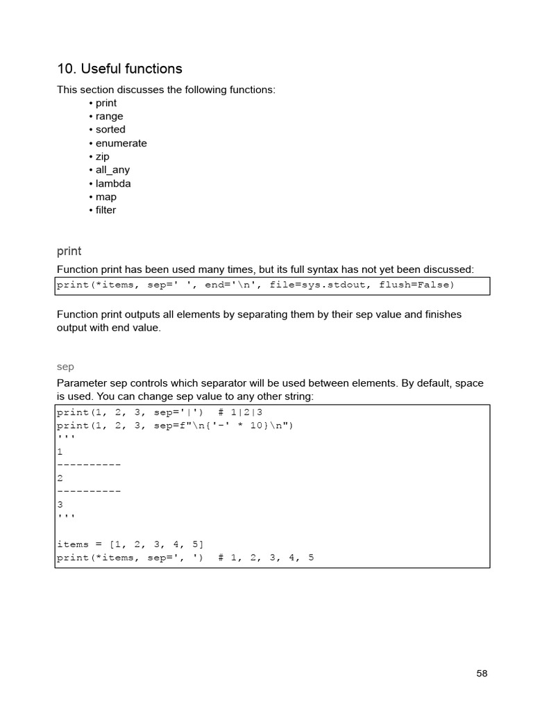 10 - Useful Functions | PDF | Anonymous Function | Function (Mathematics) 10 - Useful Functions | PDF | Anonymous Function | Function (Mathematics)