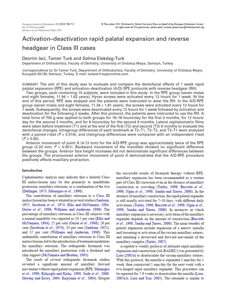 Maxillary Protraction in Class III Treatment | PDF | Medical Equipment ...