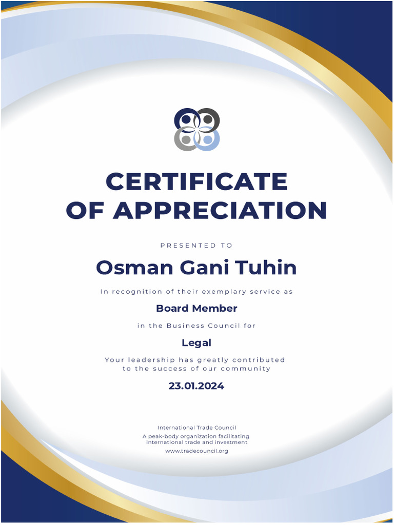 Osman Gani Tuhin: Board Member Legal | PDF