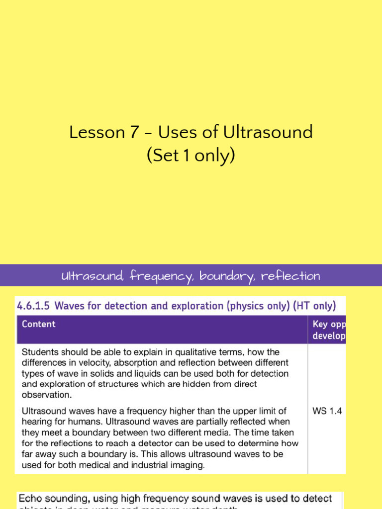 Ultrasound Physics for Students | PDF | Ultrasound | Sound