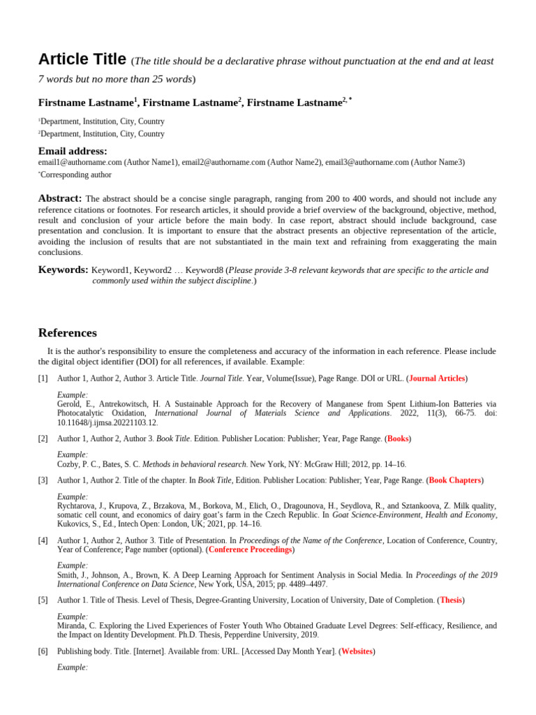 ICEE'24 Abstract Template | PDF | Digital Object Identifier