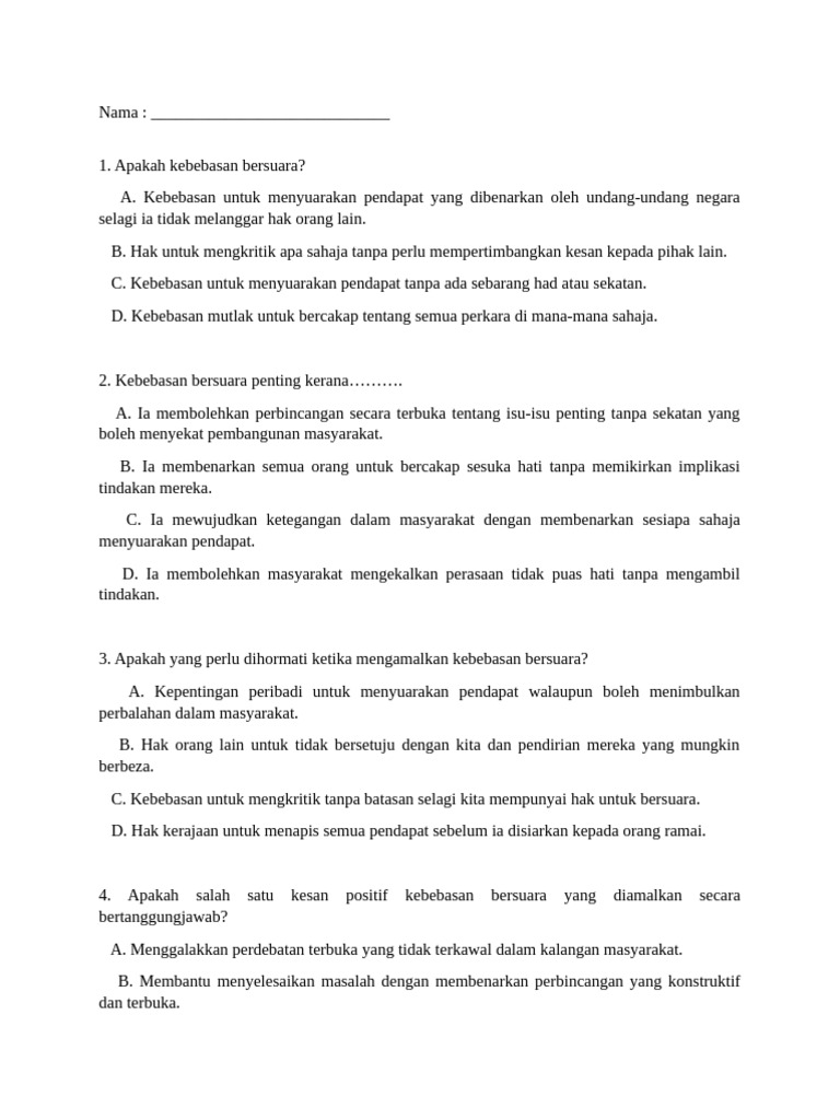 Soalan Moral T3 Unit 12 | PDF