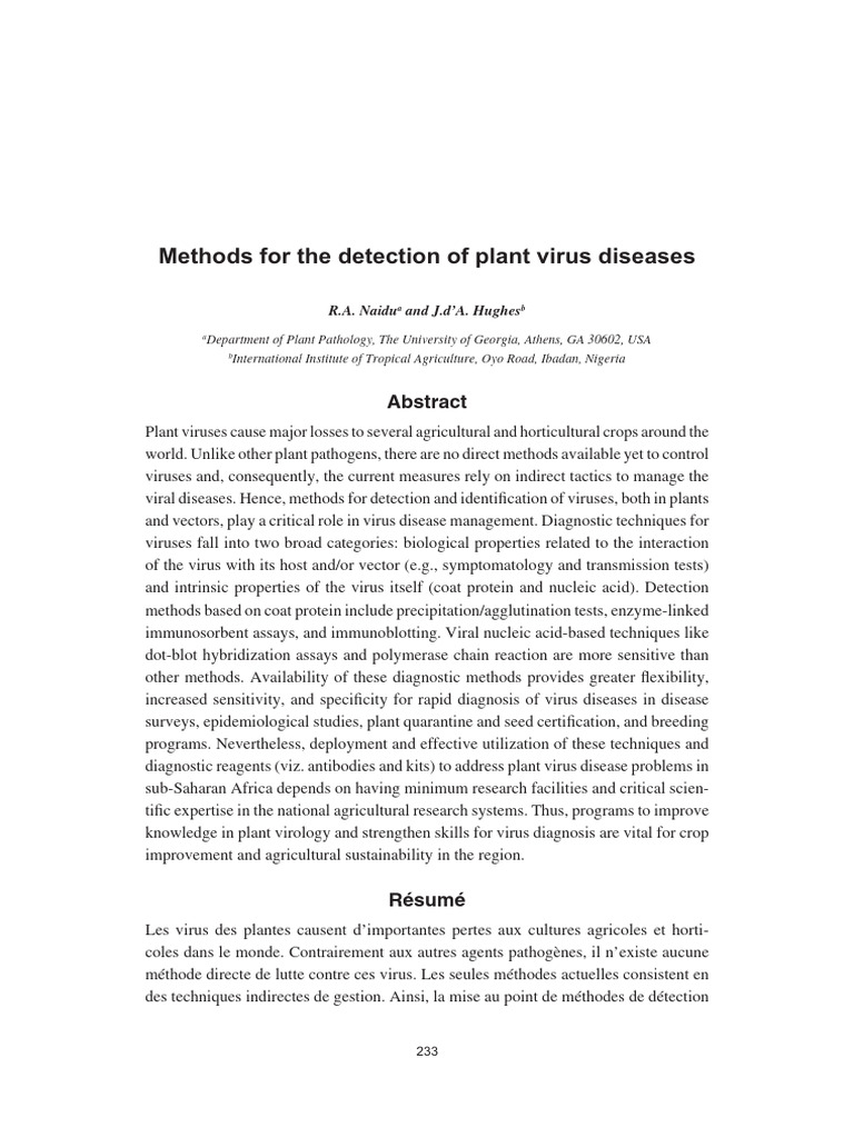 Plant Virus Detection Methods | PDF | Polymerase Chain Reaction | Elisa