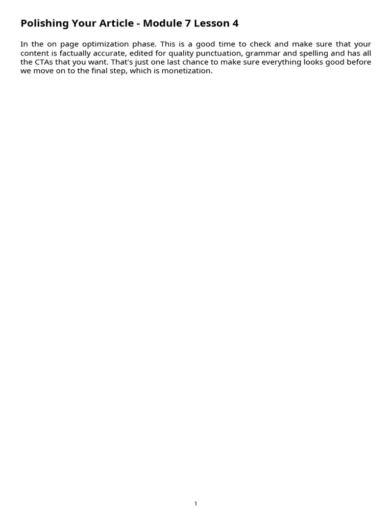 Module 7 Lesson 4 Polishing Your Article | PDF | Career & Growth ...