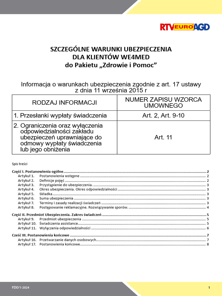 SWU Do Pakiet Zdrowie I Pomoc - 011024 | PDF