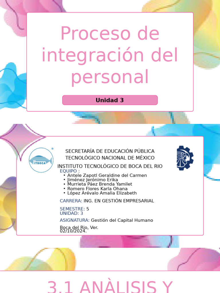 Proceso de Integración Del Personal: Unidad 3 | PDF | Reclutamiento ...