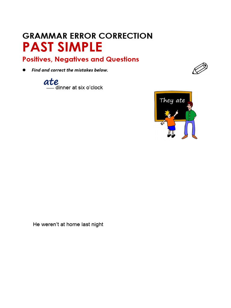 Past Simple Error Correction Worksheet | PDF | Social Science