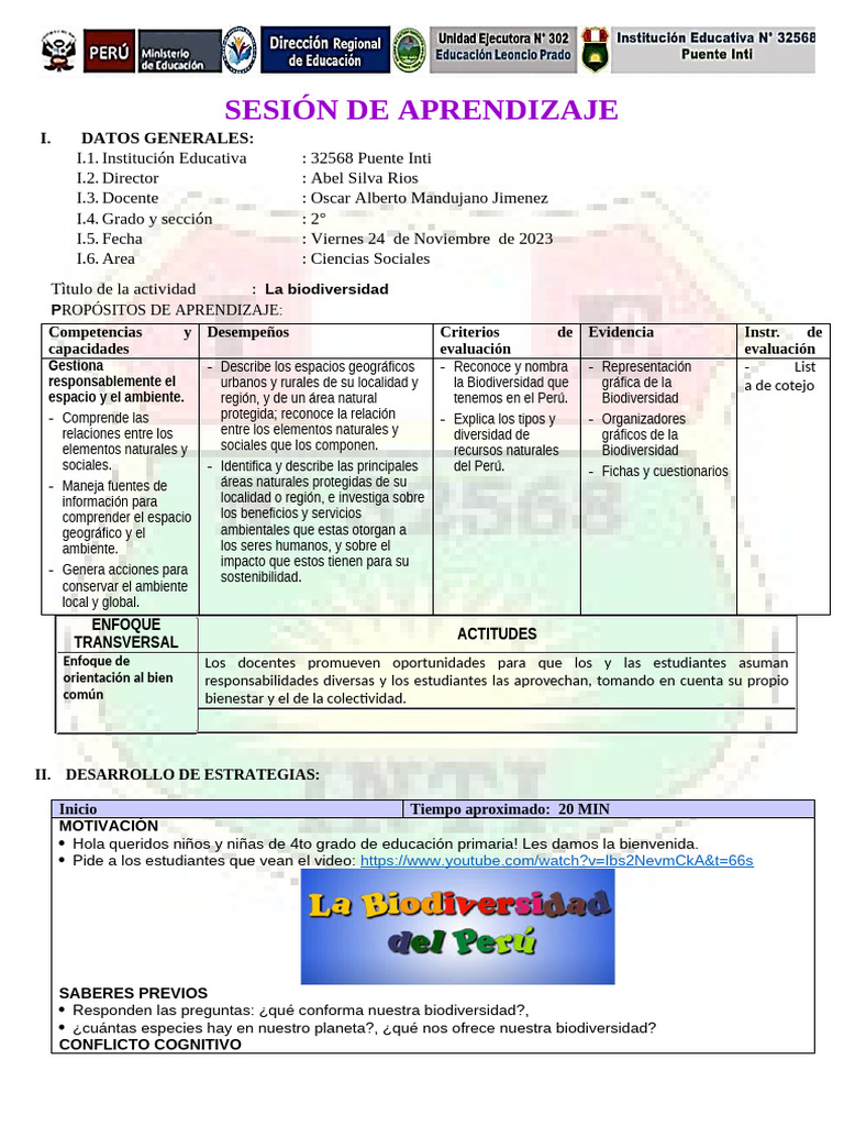 Sesion 24 Nov 4° y 5° DPCC 3° y 2° CC - Ss | PDF | Biodiversidad