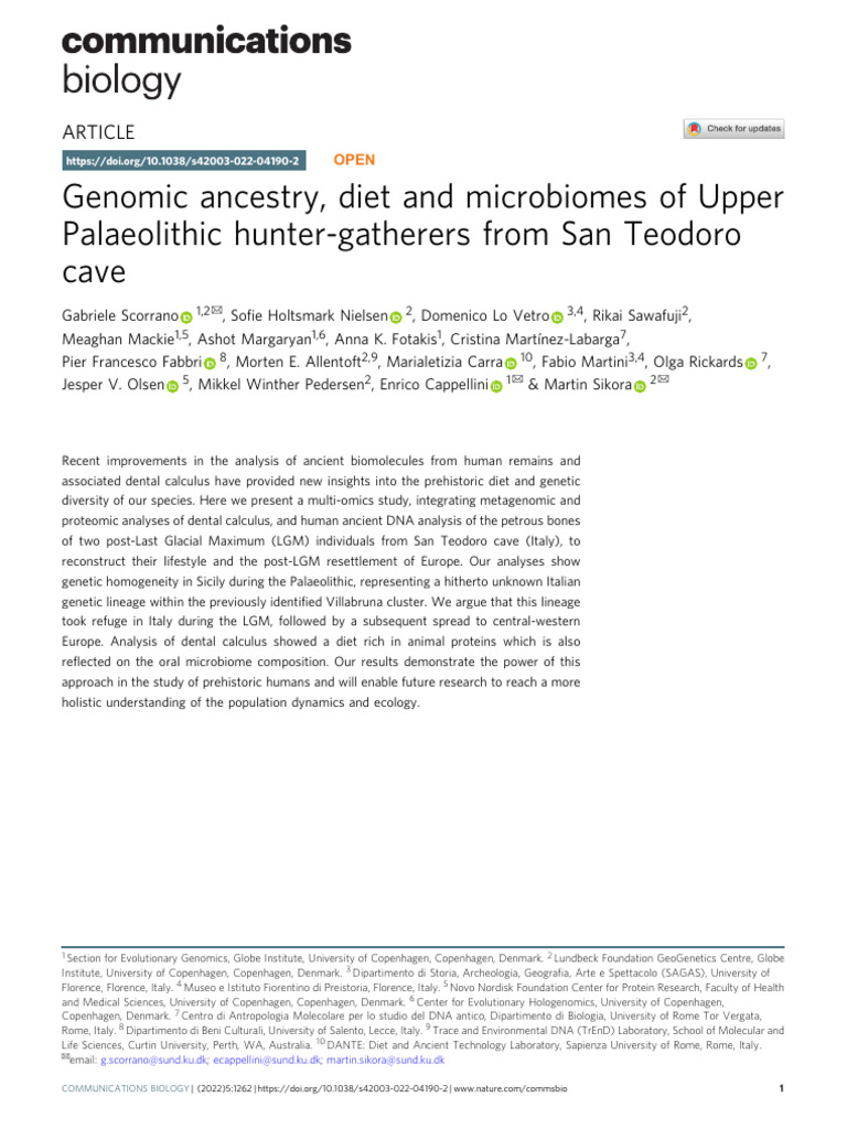 Genomic Ancestry, Diet and Microbiomes | PDF | Microbiota | Genetics
