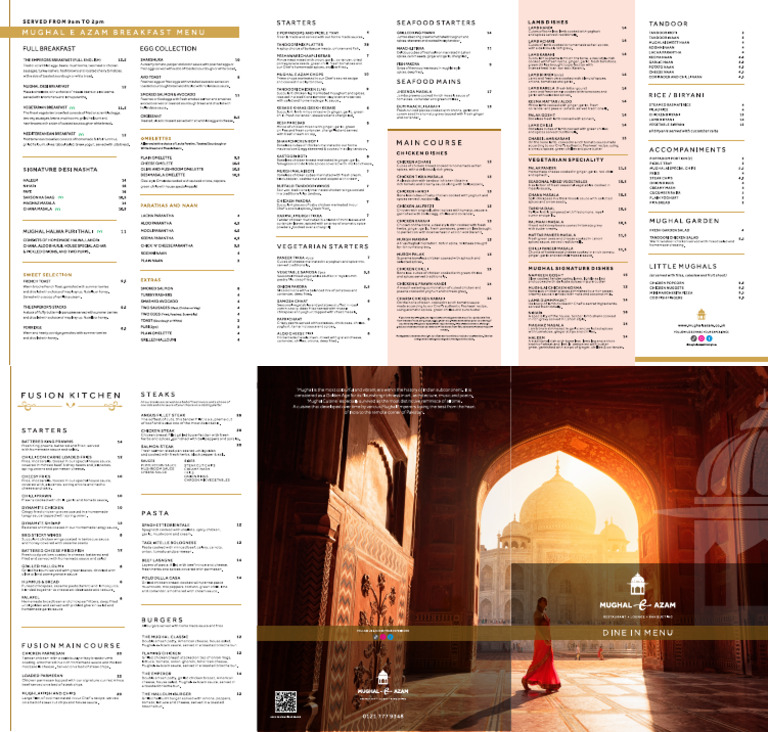 Mughal e Azam Dine in Menu | PDF