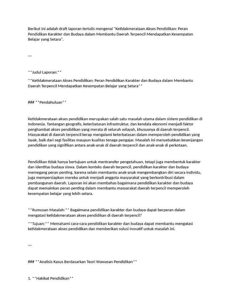 Berikut Ini Adalah Draft Laporan Tertulis Mengenai | PDF