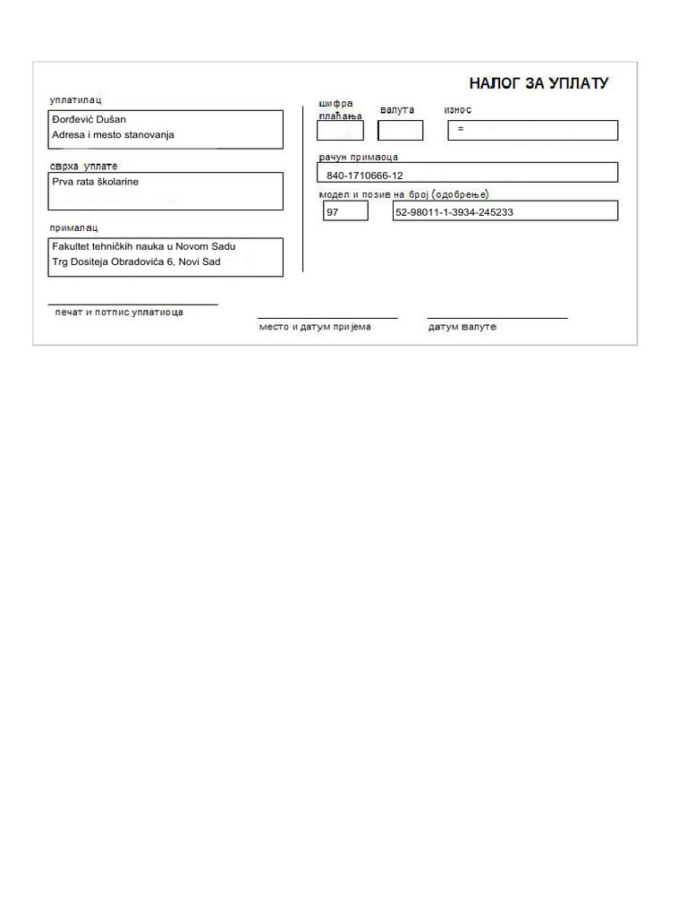 Primer Uplatnice 2 | PDF