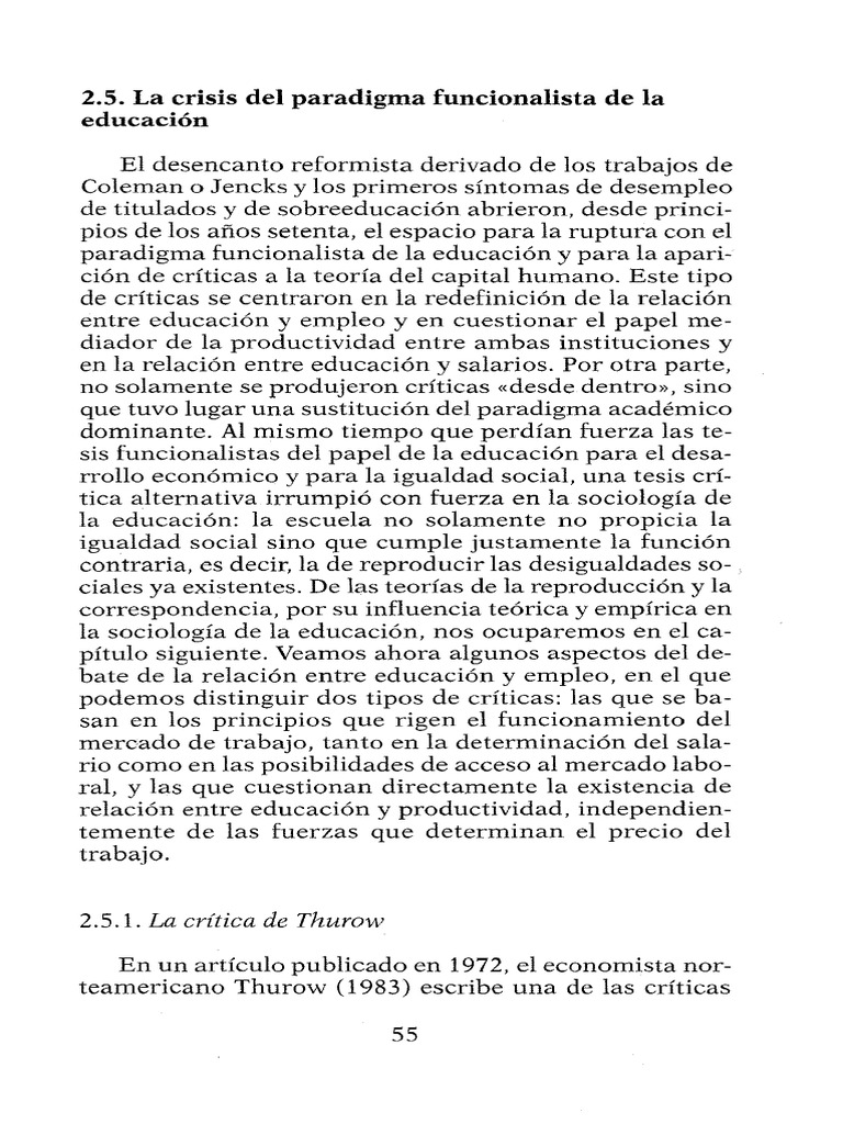 Crítica al Paradigma Funcionalista | PDF | Economía laboral | Capital ...