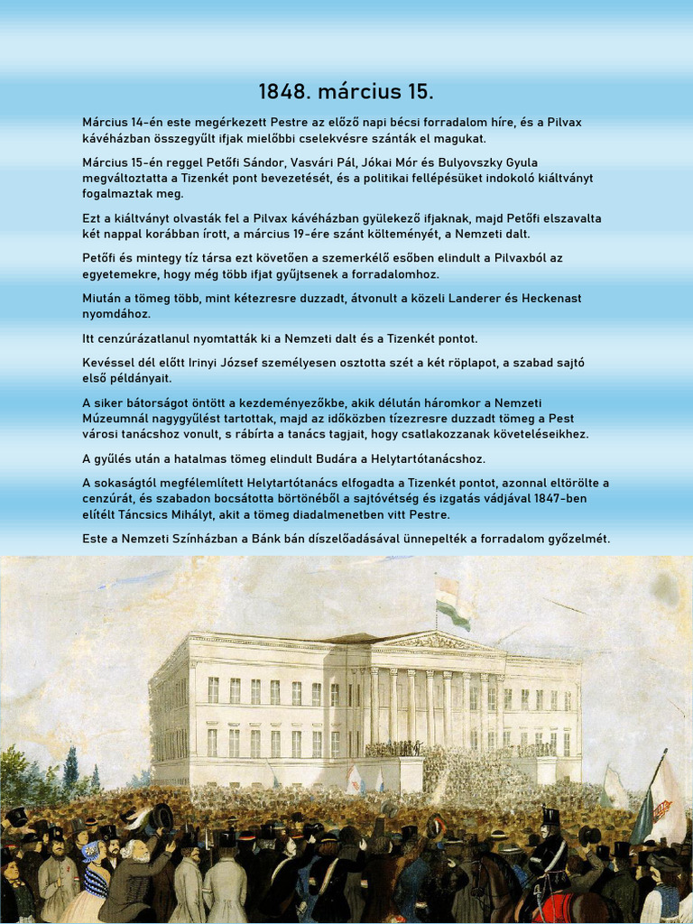 Március 15.: - Re - A Fogalmaztak Meg. - Egyetem T, - Itt T. | PDF