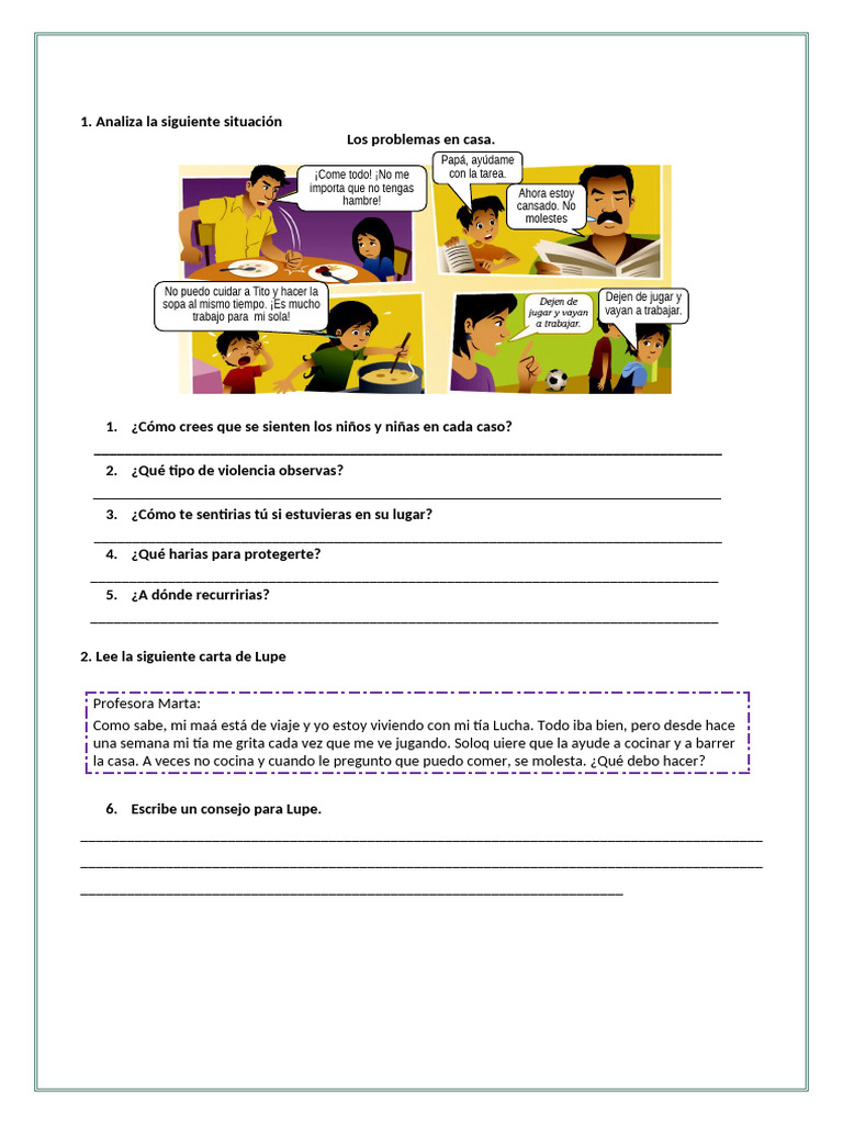 5° U3 Sem3 S7 Ps-Ficha | PDF | Violencia | Culpa (emoción)