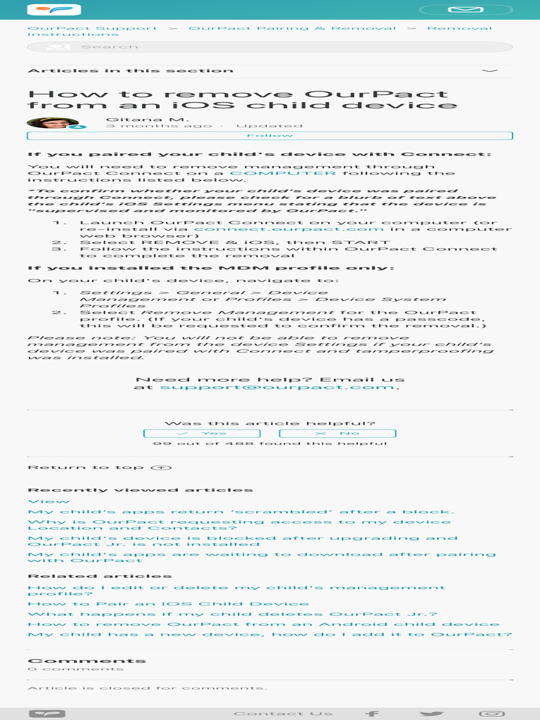 Removing OurPact from iOS Devices | PDF | Technology & Engineering