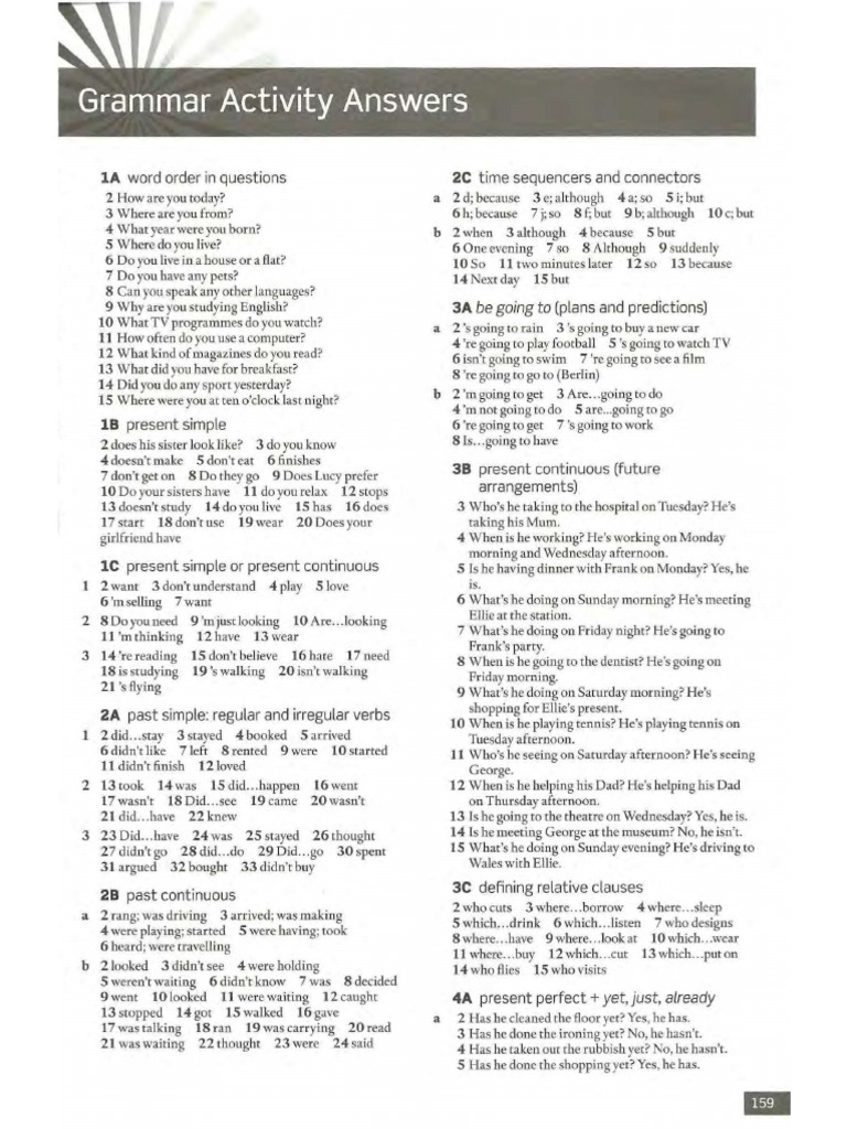 Unit 4 Grammar and Vocabulary Exercises Answer Keys | PDF