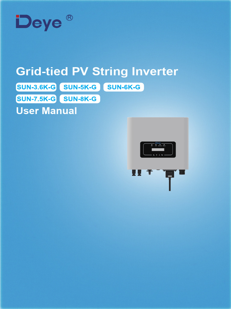 Deye 5kW Inverter User Manual | PDF | Electronics | Equipment