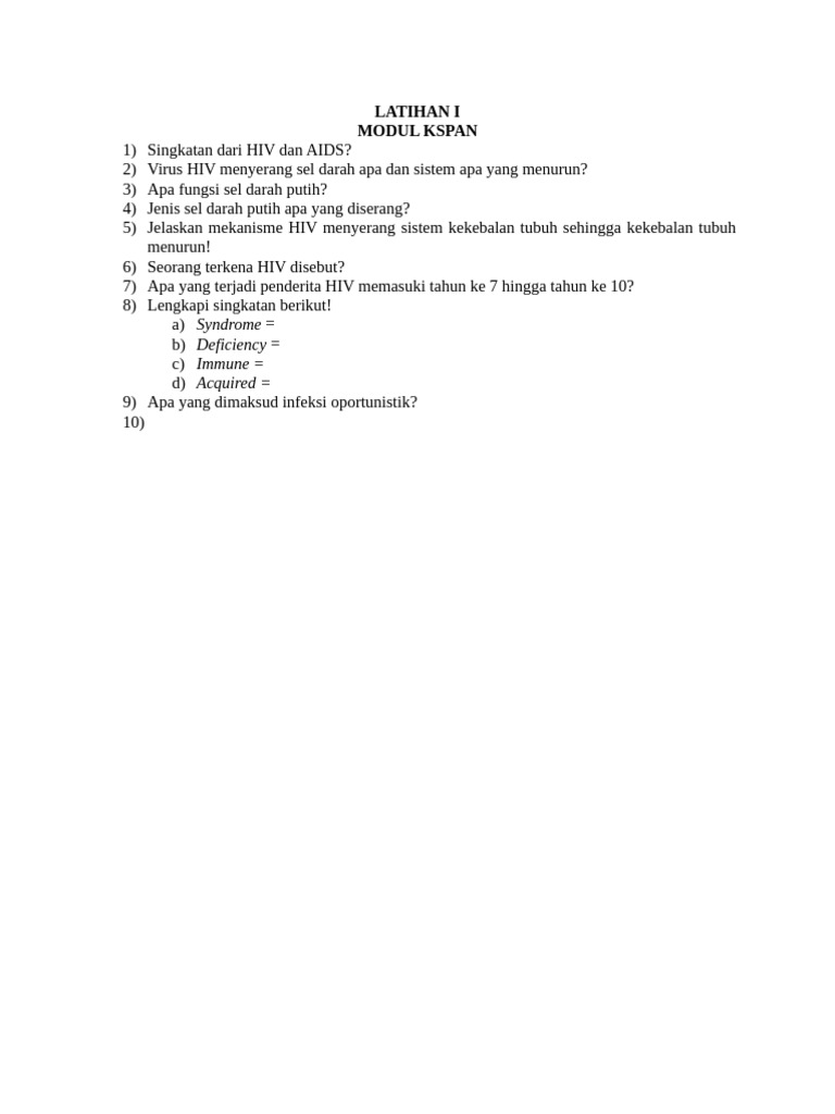 Latihan I Kspan Sukawati | PDF | Sains & Matematika